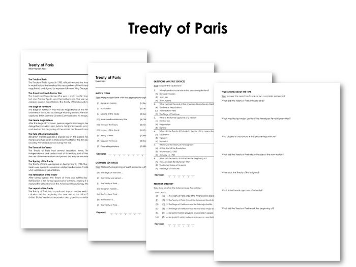 Treaty Of Paris 1783 Teaching Resources