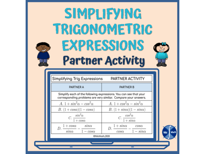 Simplifying Trigonometric Expressions Partner Activityindependent