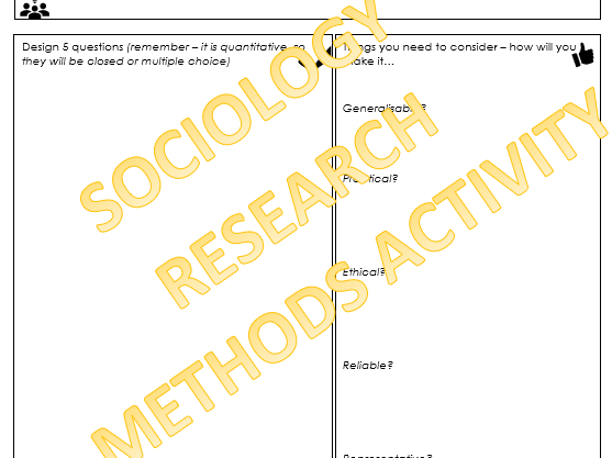 Ocr Aqa A Level Sociology Questionnaire Builder Teaching Resources