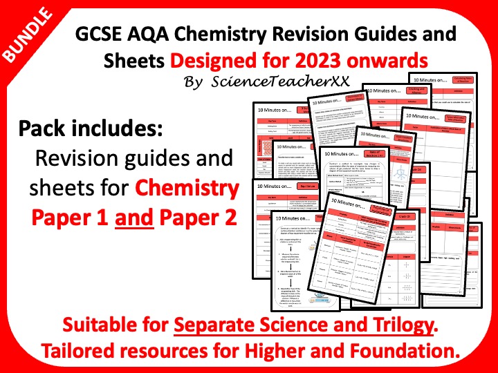 Aqa Gcse Chemistry Revision Guides And Sheets Teaching Resources