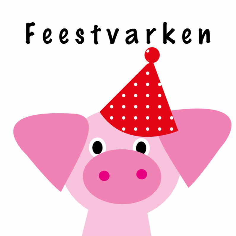 Feestvarken Verjaardagskaart Verjaardagskaarten Kaartje2go