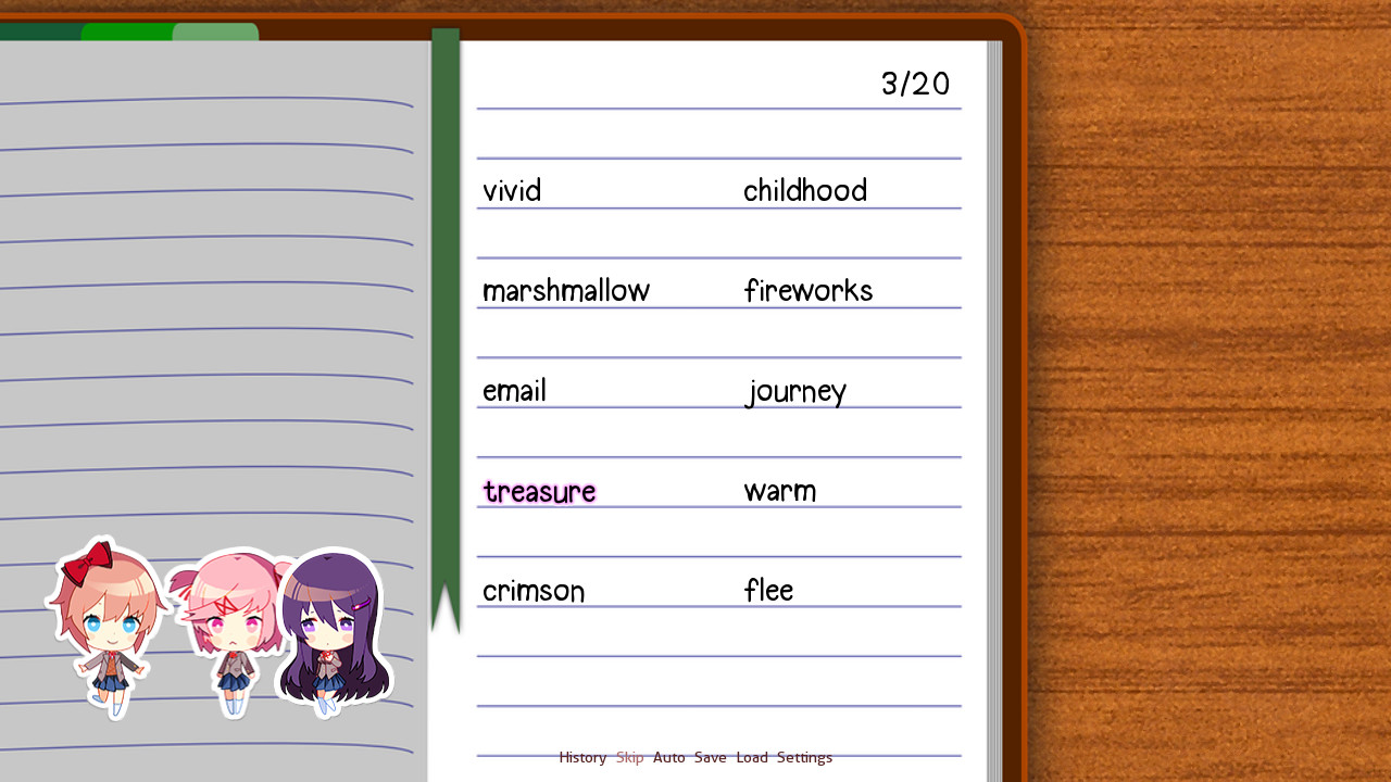 Doki Doki Literature Club Poem Words Guide Allgamers