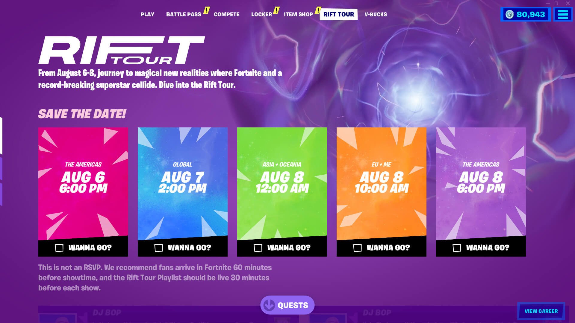 Fortnite Ariana Grande Rift Tour Times And Dates Allgamers