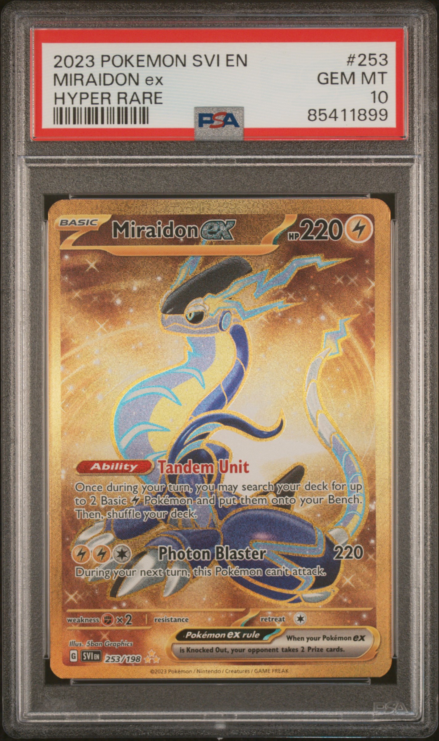 Miraidon Ex 2023 Scarlet And Violet 253198 Hyper Rare Secret Psa 10