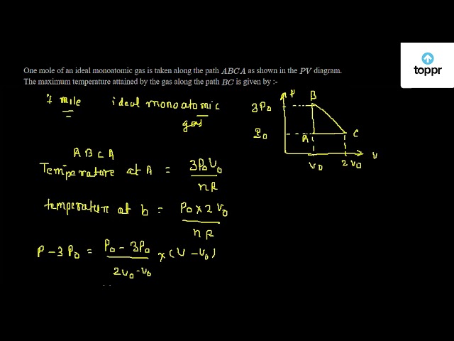 One Mole Of An Ideal Monoatomic Gas Is Taken Along The Path Abca As