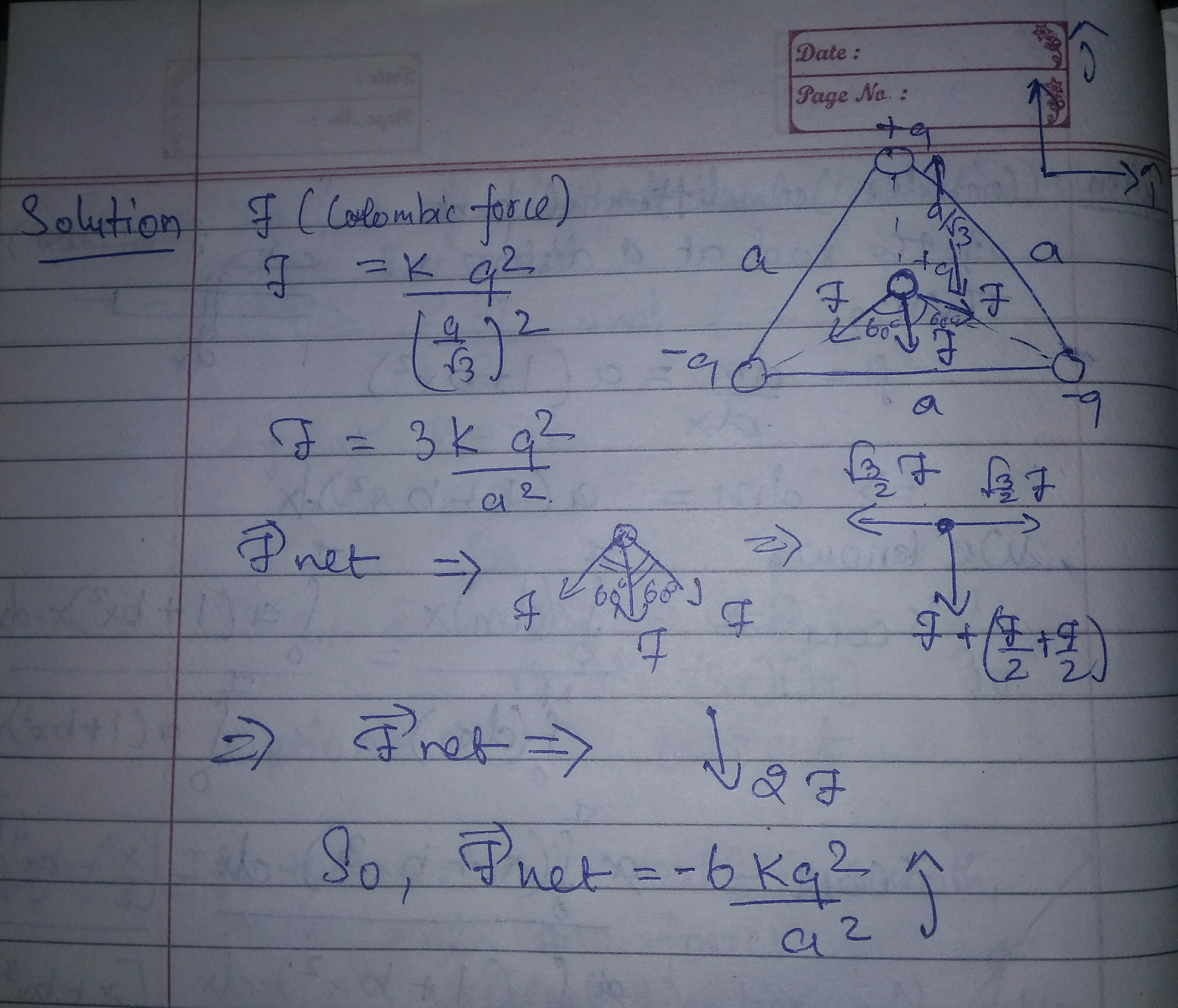 Three Charges Q Q And Q Are Placed At The Corners Of An