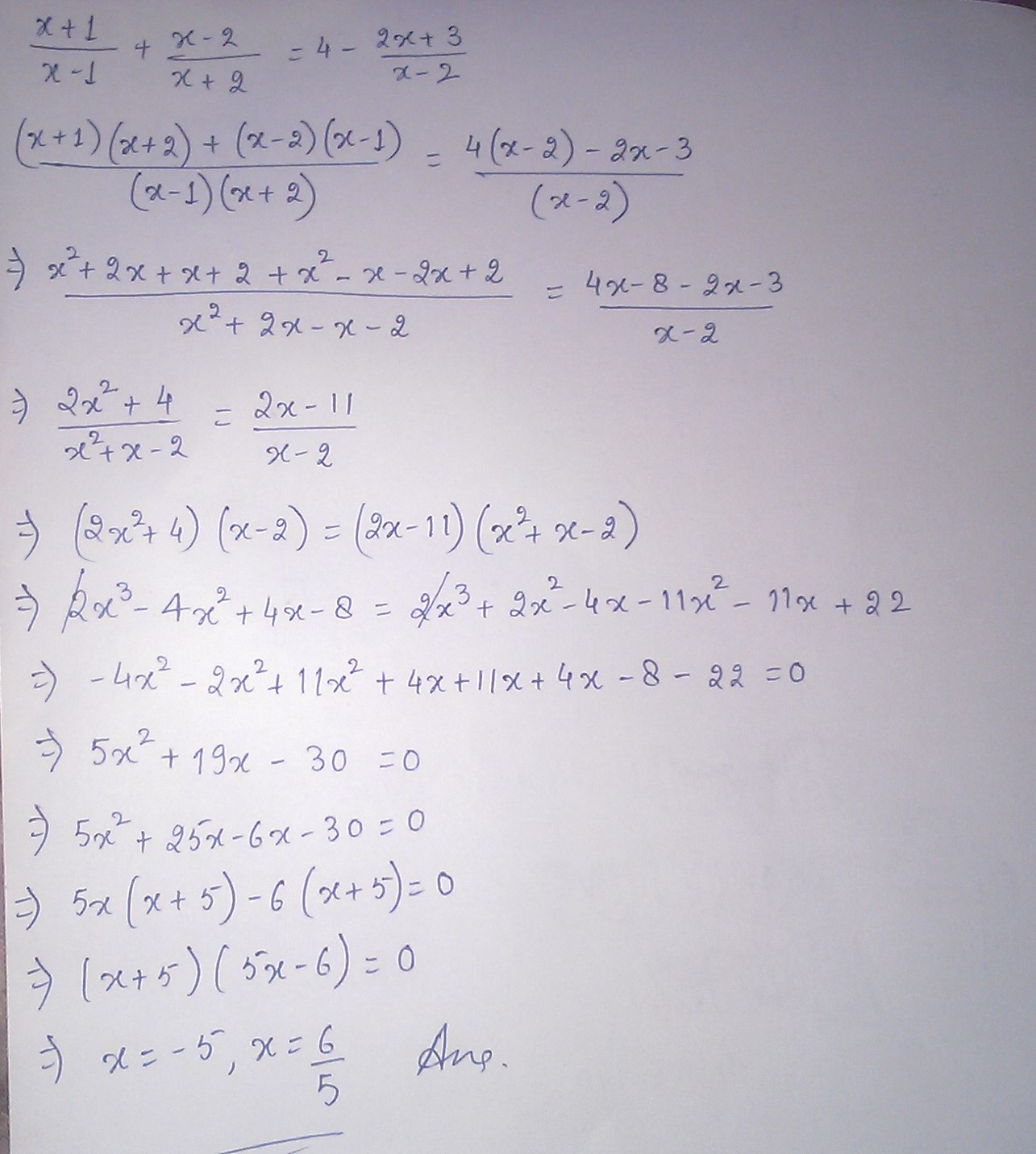 Solve For X X 1x 1 X 2x 2 4 2x 3x 2x≠ 1 22