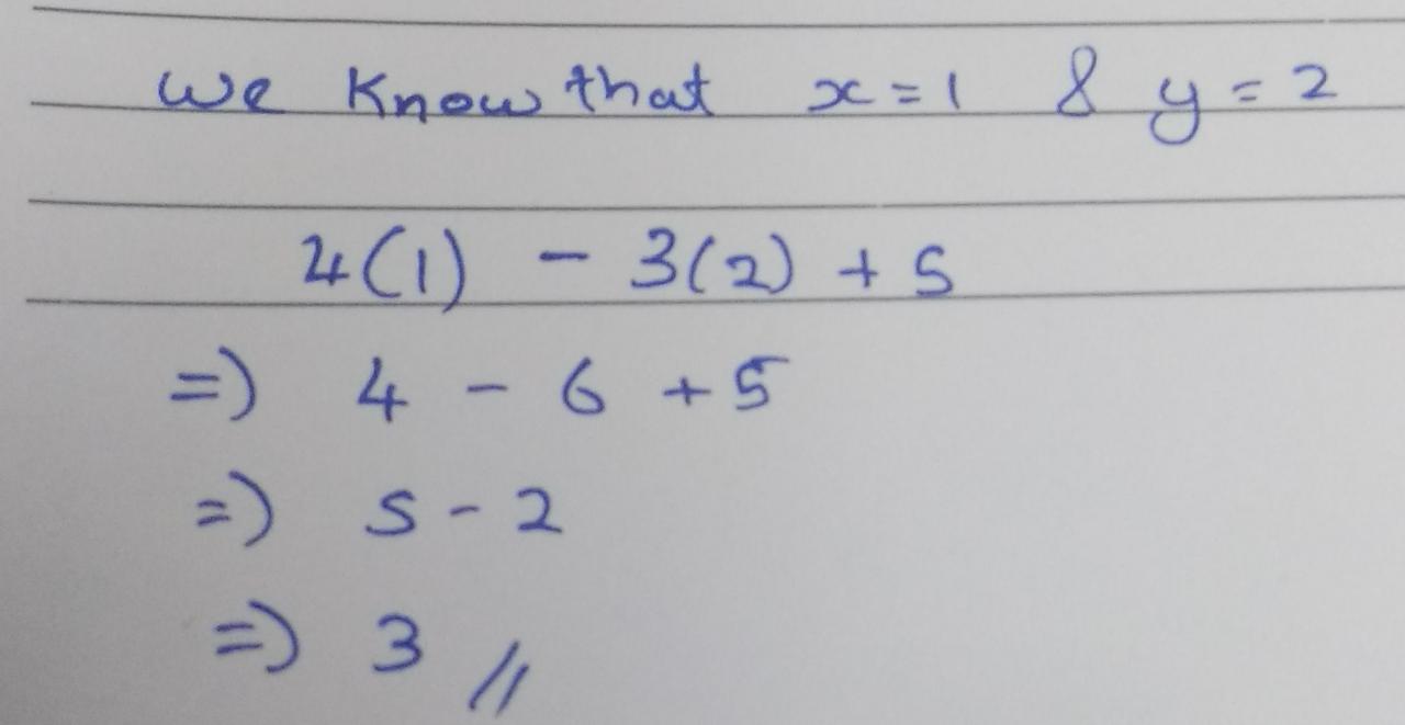 If X 1y 2 Find The Values 4x 3y 5