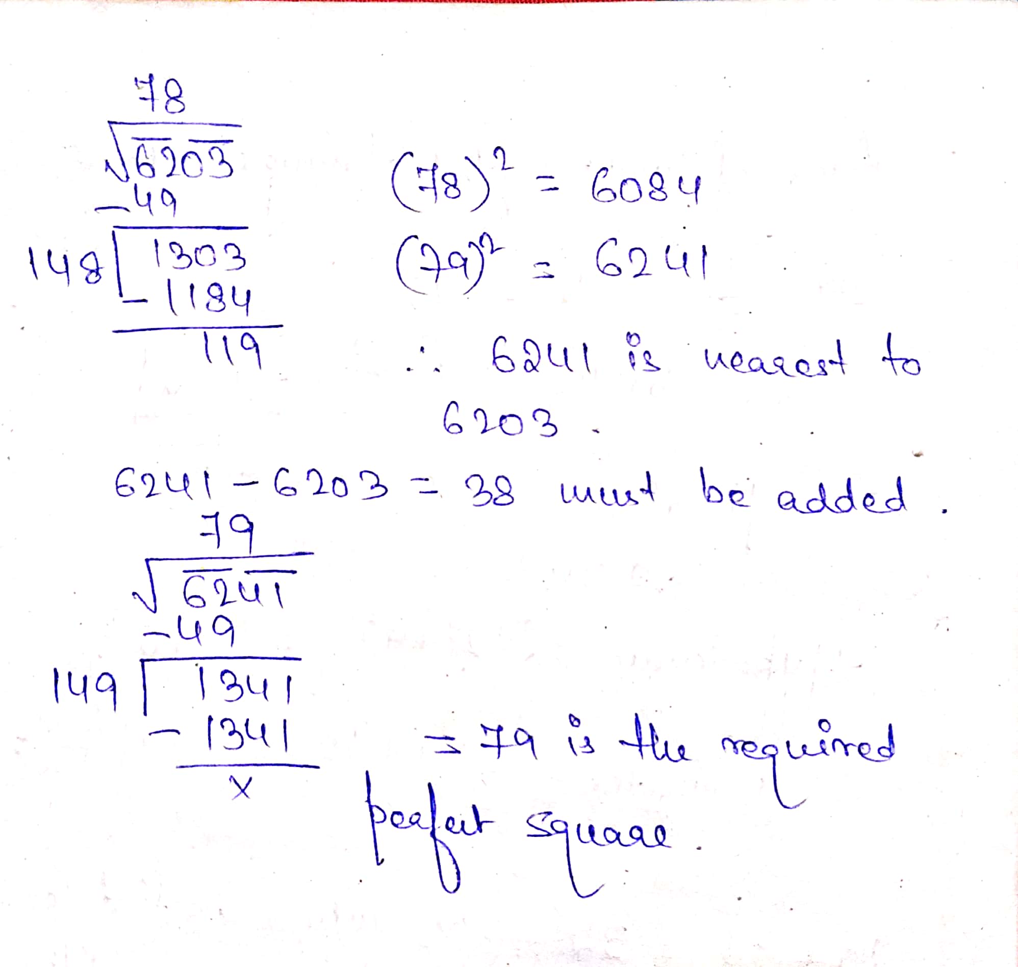 Find The Least Number Which Must Be Added To 6203 To Obtain A Perfect