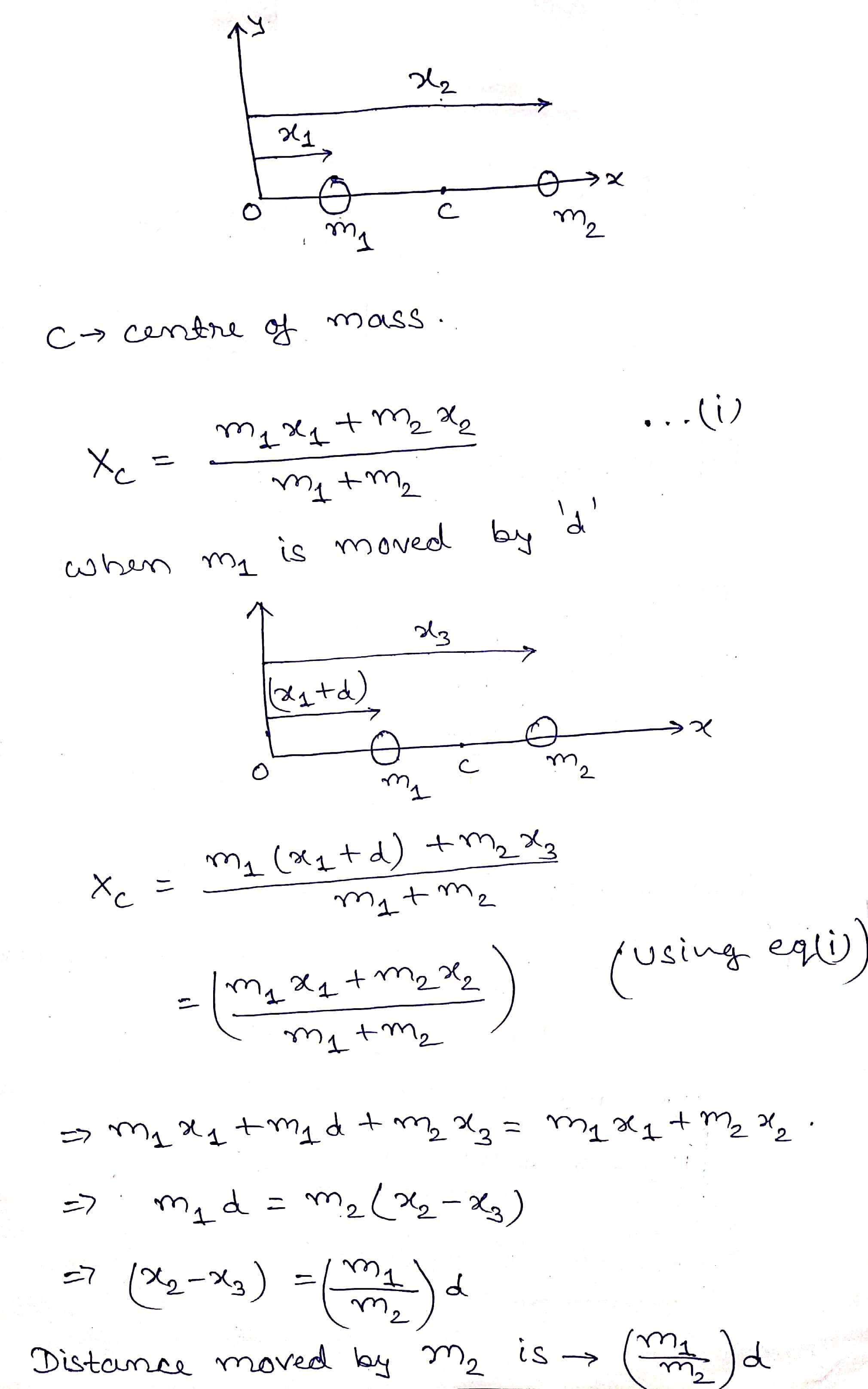 Consider A Two Particle System With Particles Having Masses M1 And M2