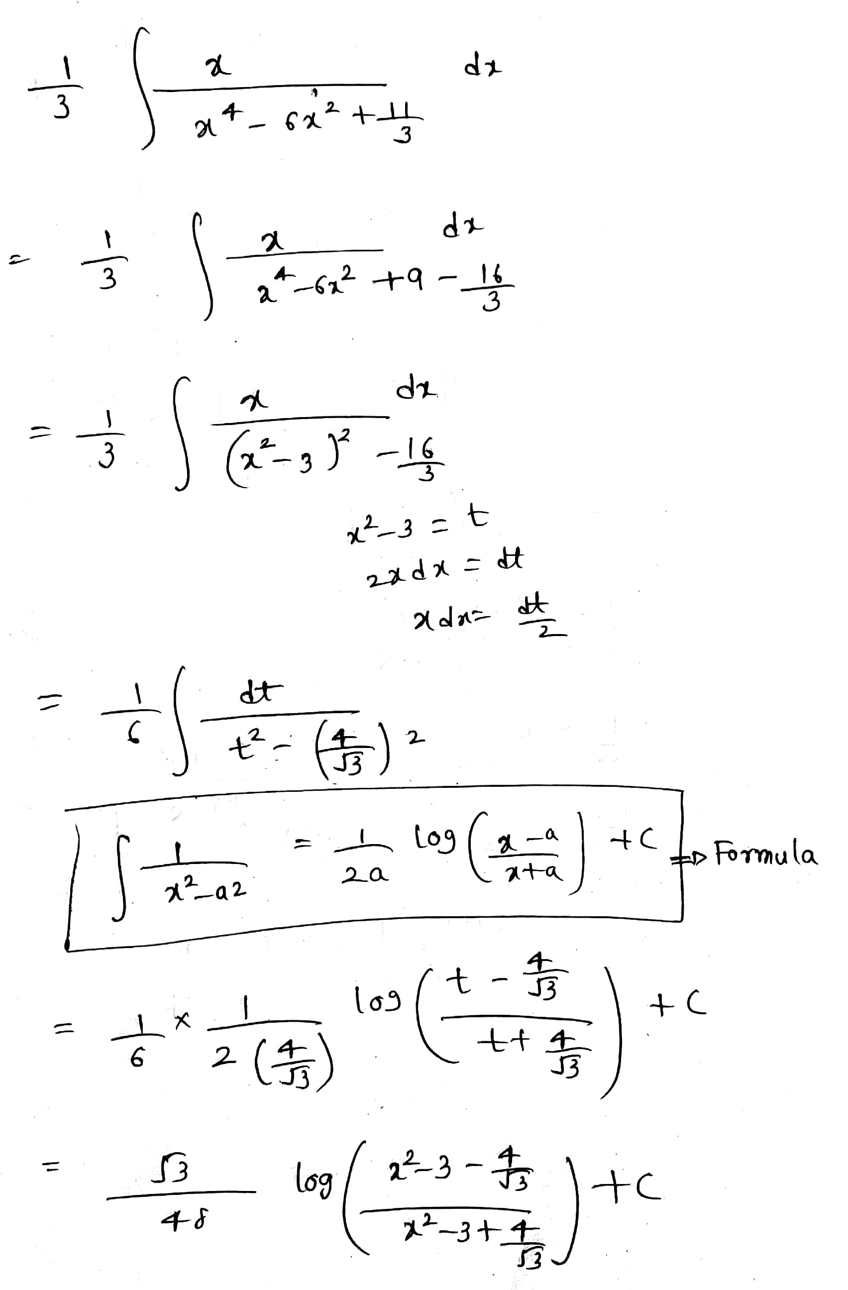 Evaluate The Following Integral Int X3x4 18x211 Dx