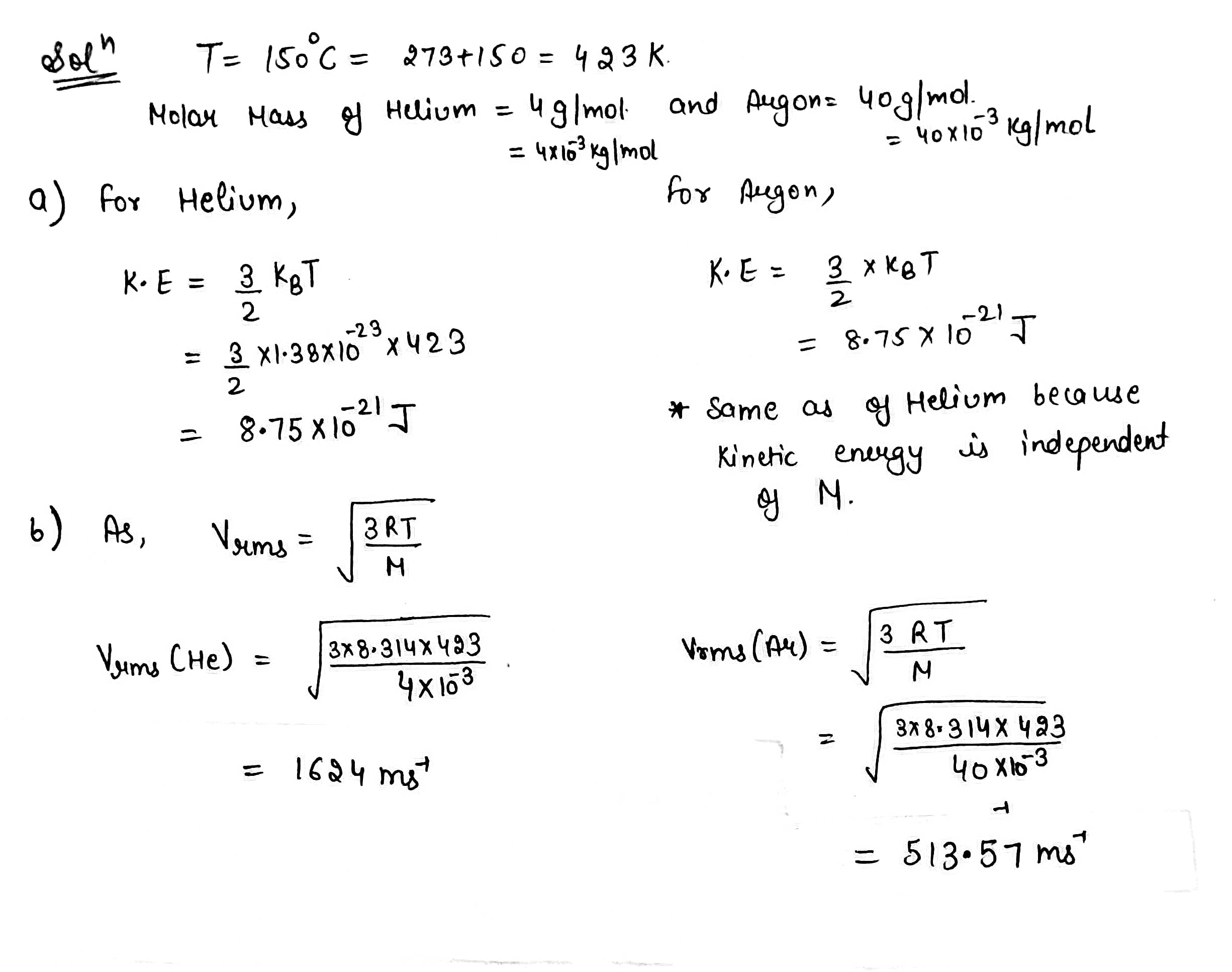 A Cylinder Contains A Mixture Of Helium And Argon Gasin Equilibrium At