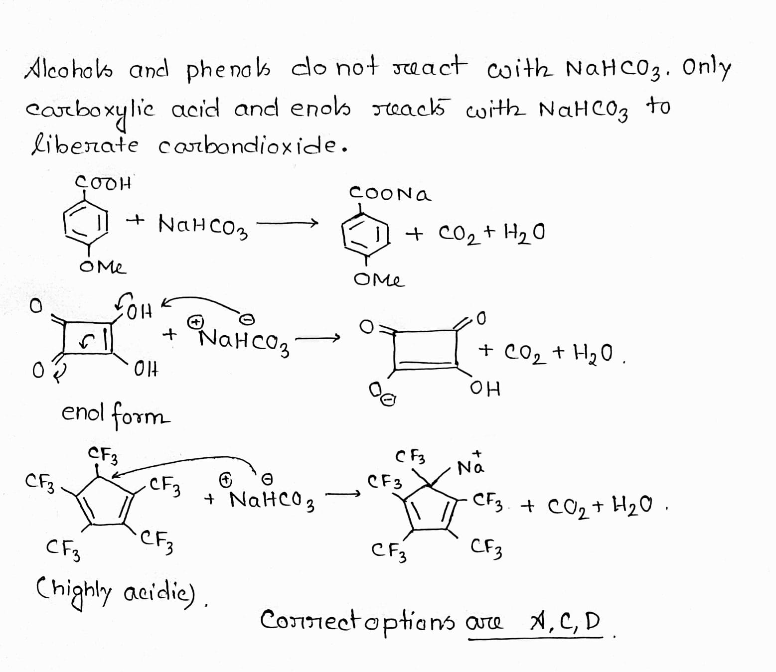 Which Of The Following Compounds Produce Co2 On Reaction With Nahco3