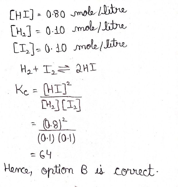 On A Given Condition The Equilibriumconcentration Of Hl H2 And I2