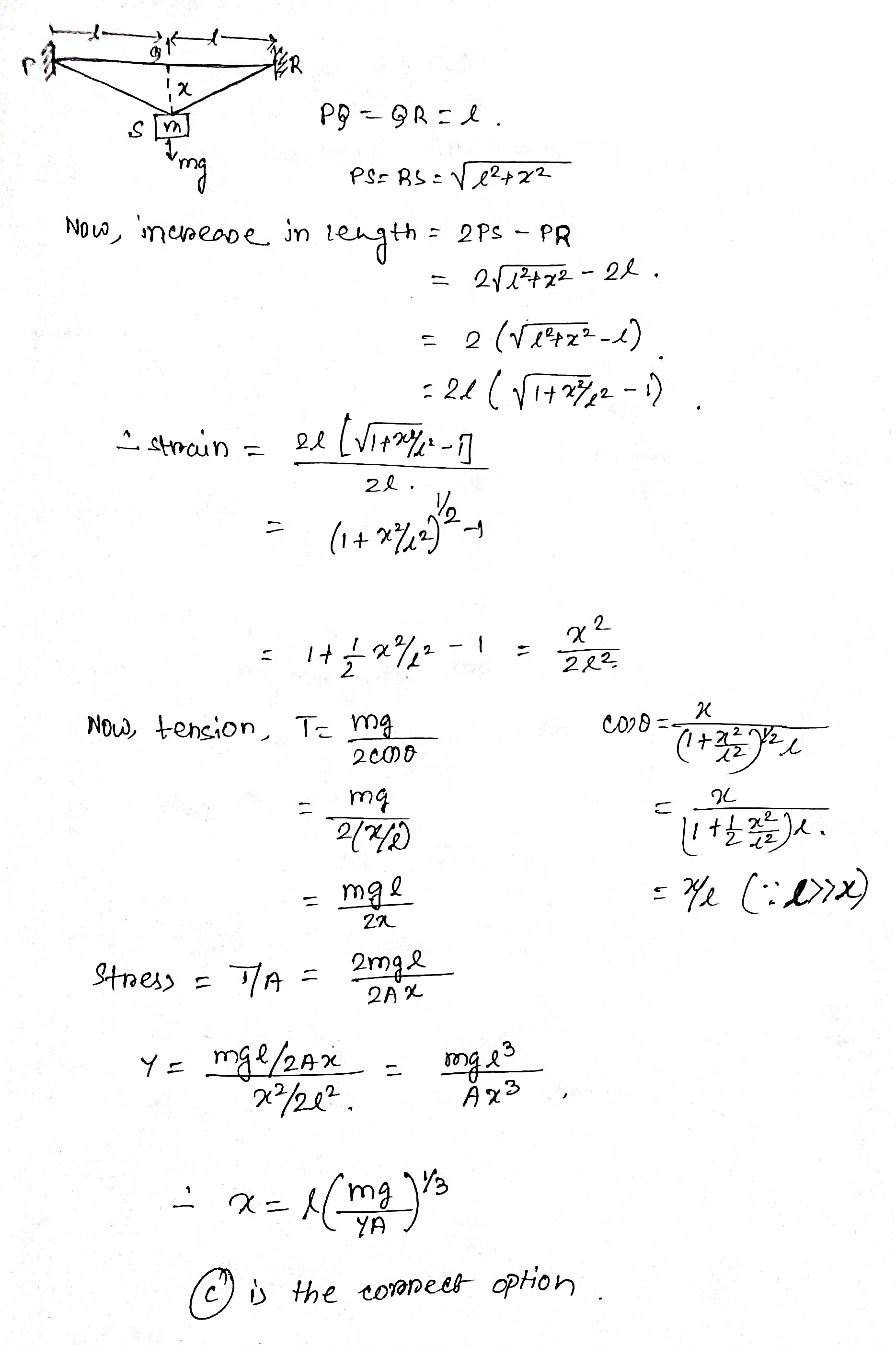 A Mild Steel Wire Of Length 2l Meter Cross Sectional Area A M2 Is