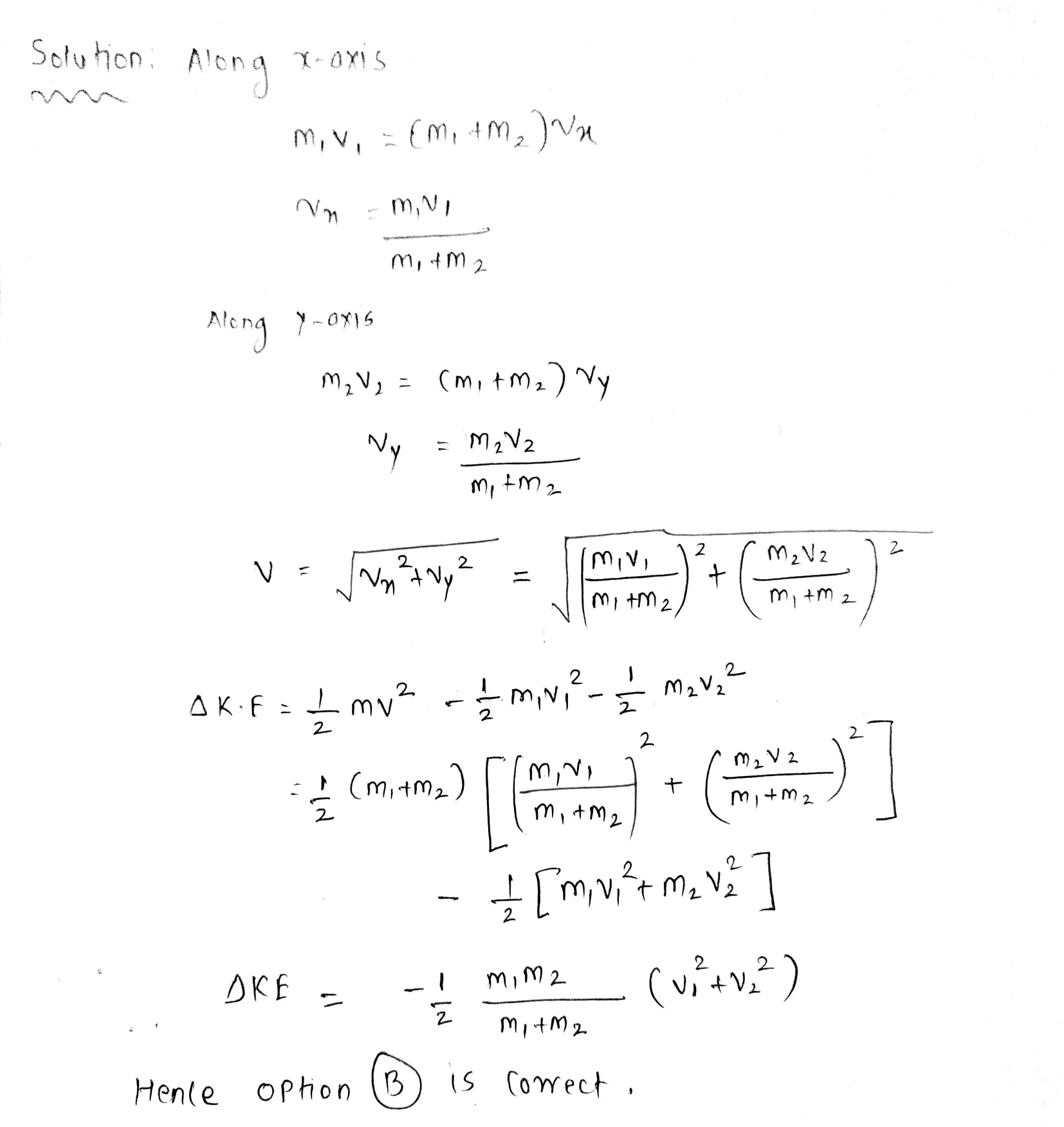 Two Balls Of Masses M1 M2 And Speeds V1 And V2 Collide At Right Angle