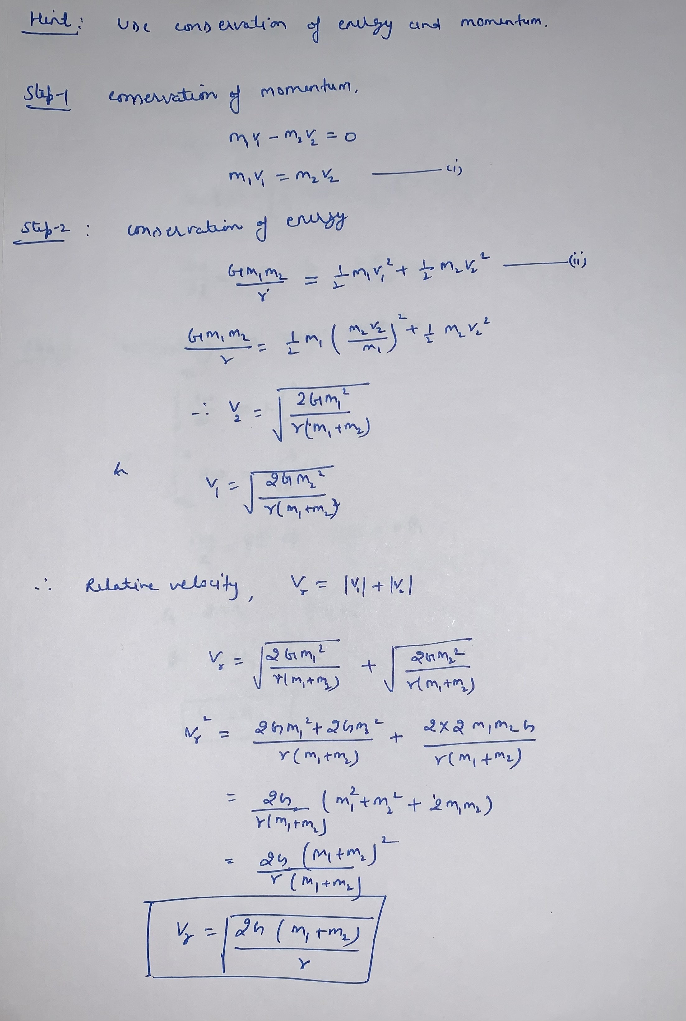 Two Bodies Of Masses M1 And M2 Are Initially At Rest At Infinite