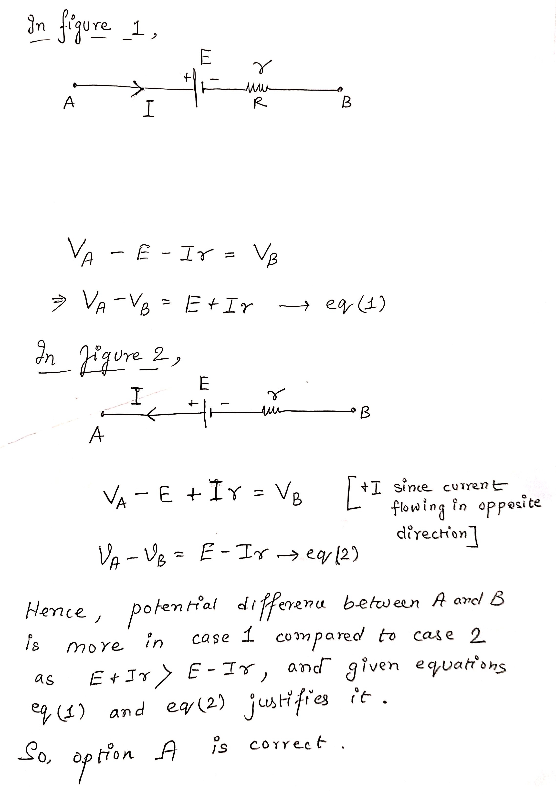 Consider The Two Situations Shown Potential Difference Between Points