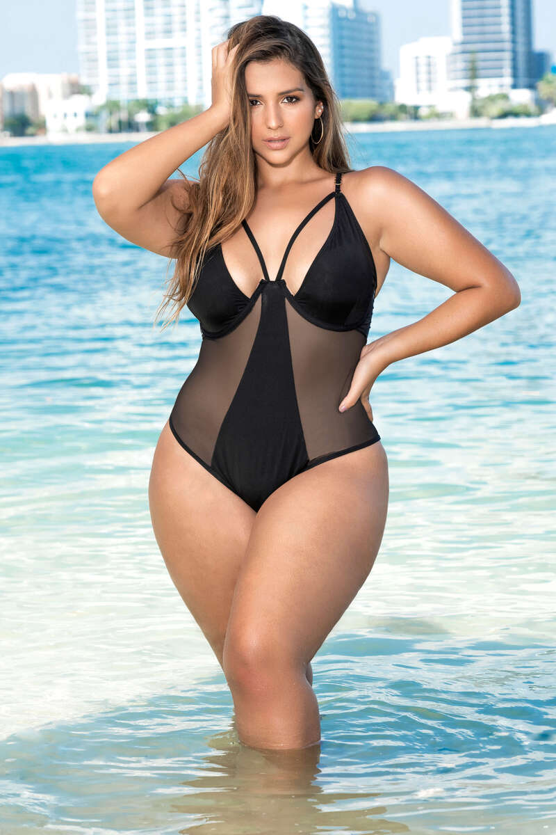 Plus Size Sensationally Sheer One Piece Swimsuit By Mapalé