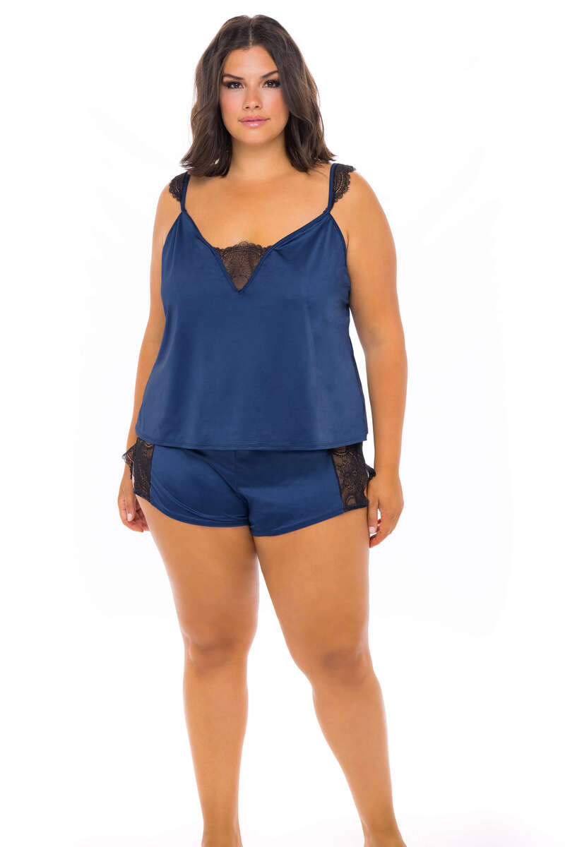 Plus Size Saskia Satin Finish Camisole Set By Oh La La Cheri