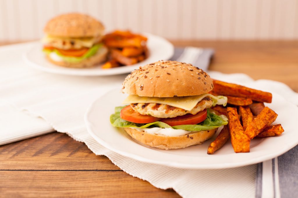 Turkey Burgers With Sweet Potato Fries Ilovecooking