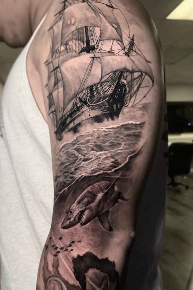 Aggregate 64 Nautical Half Sleeve Tattoos Super Hot Ineteachers