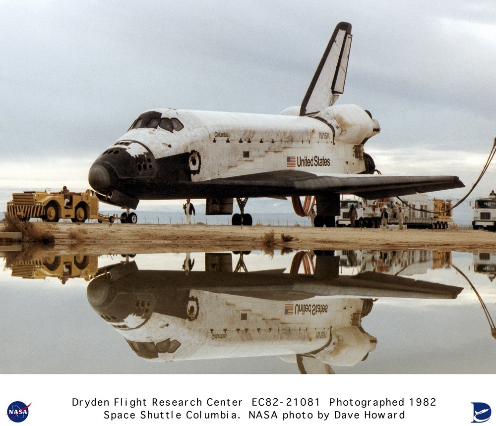 Dvids Images Shuttle Columbia Post Landing Tow With Reflection In