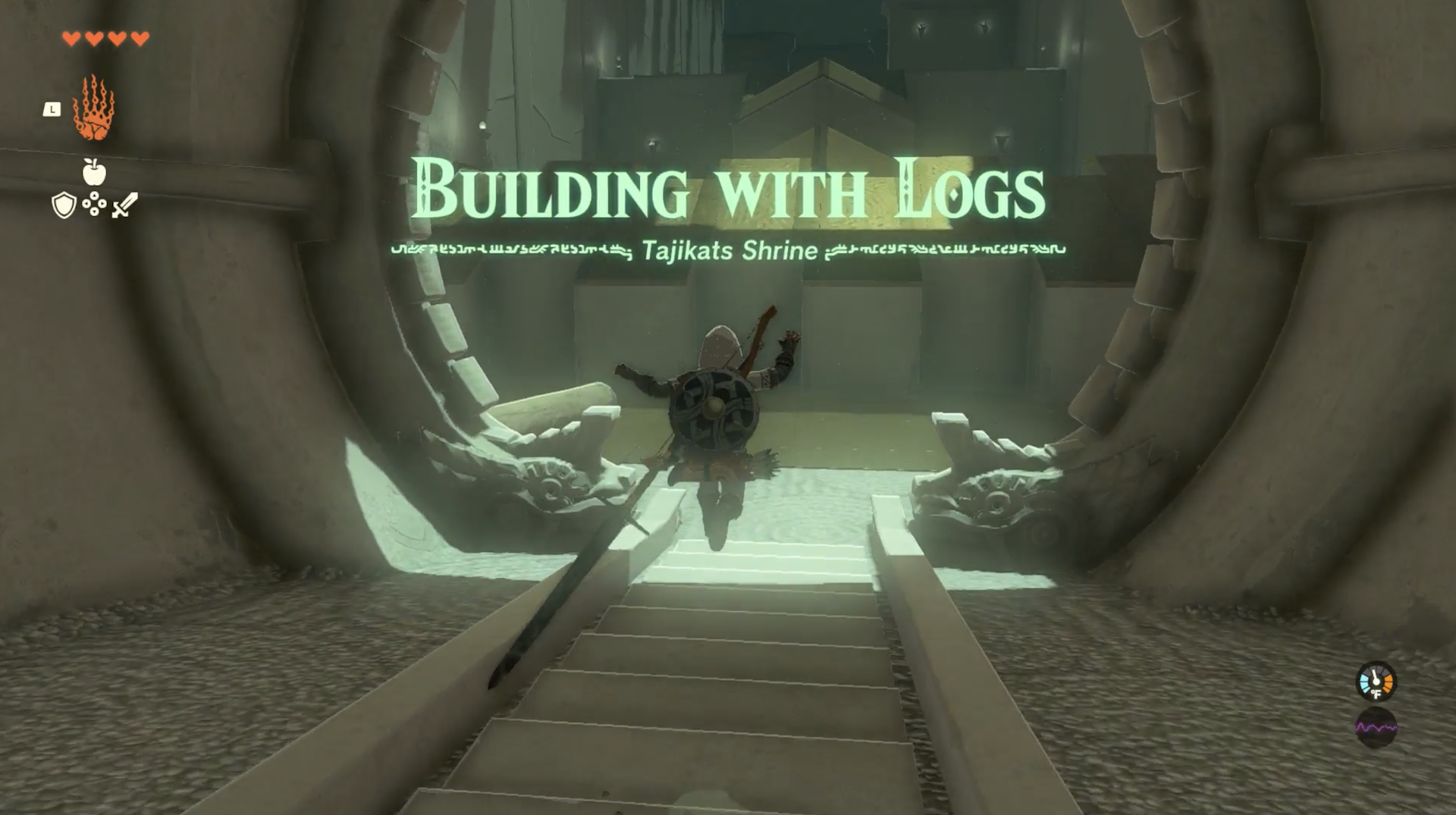 Tajikats Shrine Building With Logs Walkthrough Zelda Tears Of The