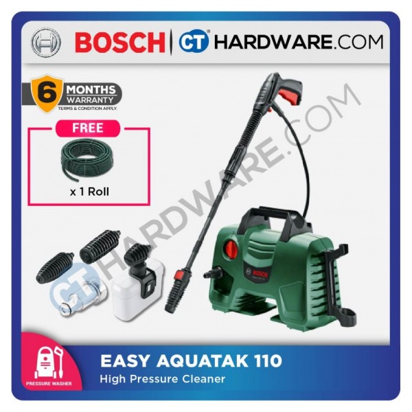 Bosch Easy Aquatak 110 High Pressure Cleaner 1300w 110 Bar Foc 5m Hose