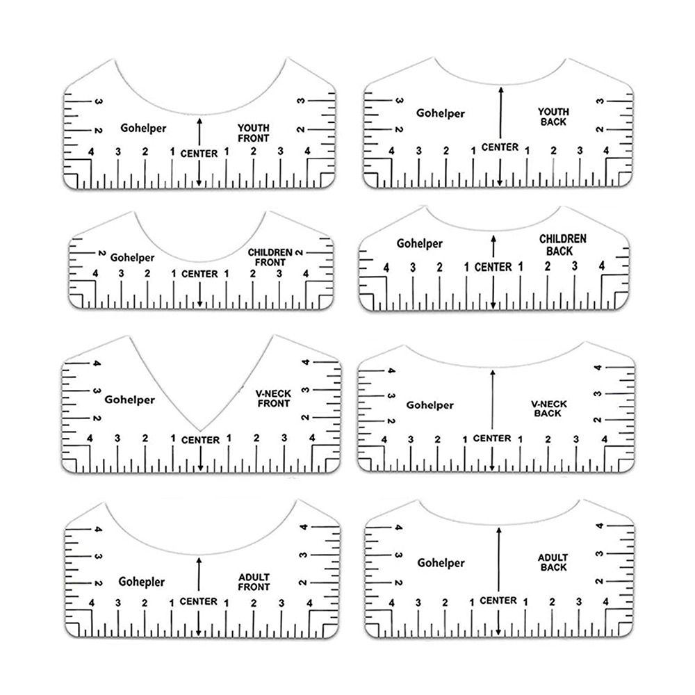 T Shirt Ruler Guide 8 Piece Set Pro World