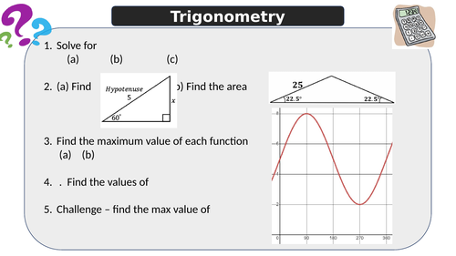 National 5 Gcse Trigonometry Revision Teaching Resources