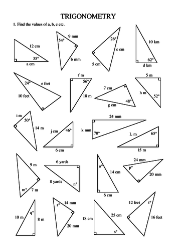 Trig Sohcahtoa Teaching Resources