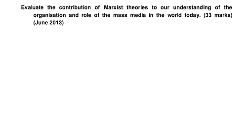 A2 Sociology Aqa Scly3 Media Ownership And Control Revision