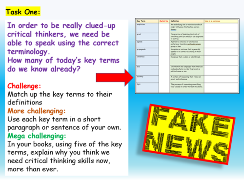 Fake News Critical Thinking Teaching Resources
