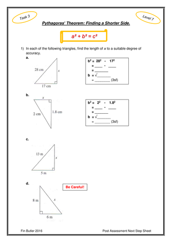 Various Pythagoras Theorem And Trigonometry Worksheets Teaching