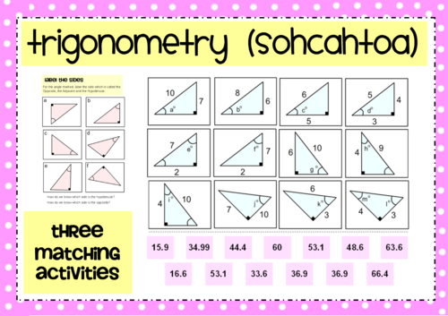 Trigonometry Matching Activities Teaching Resources