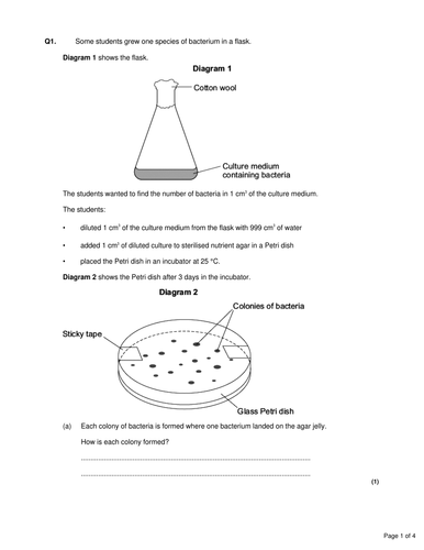 Aqa Biology L6 Culturing Micro Organisms Teaching Resources