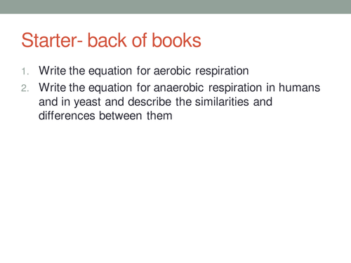 Respiration New Aqa Trilogy 2016 Gcse Teaching Resources