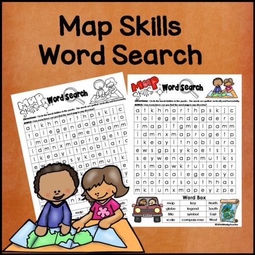 Map Skills Word Search Easy Teaching Resources