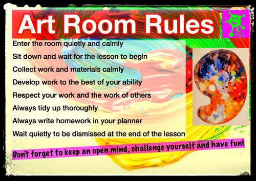 Art Classroom Rules Poster Teaching Resources