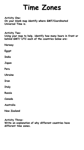 Time Zones Ks2 Lesson Teaching Resources