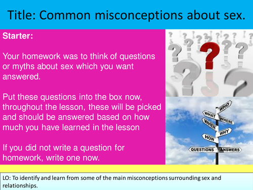 Misconceptions About Sex Teaching Resources