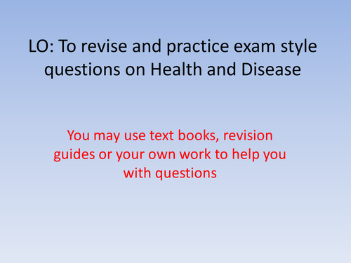 Cb5 Health And Disease Revision Mats Teaching Resources