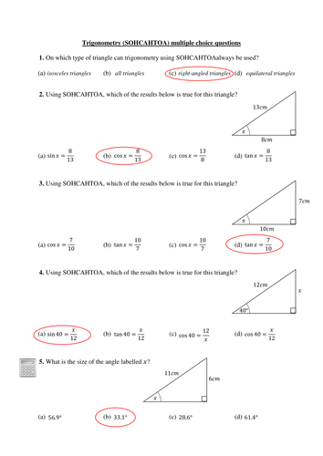 Resources For Introducing And Practising Trigonometry On Right Angled