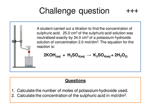 Moles In Solution Calculating Concentration Gcse Aqa Teaching