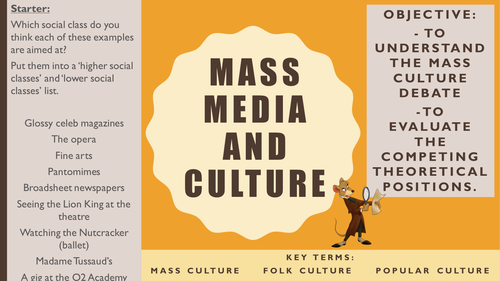 Aqa A2 Sociology Mass Media Media And Culture Teaching Resources