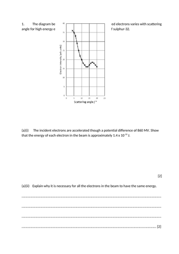 Questions On Rutherford Scattering And Electron Diffraction For Nuclear