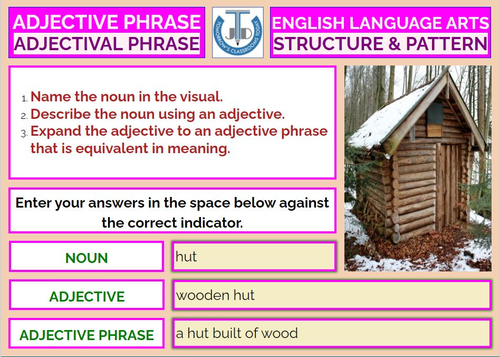 Adjective Or Adjectival Phrase Ppt Teaching Resources