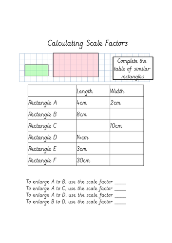 Year 6 Calculating Scale Factors Teaching Resources