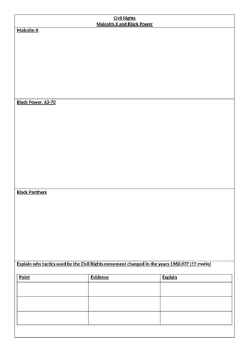 Edexcel Gcse Civil Rights Revision Lessons Teaching Resources